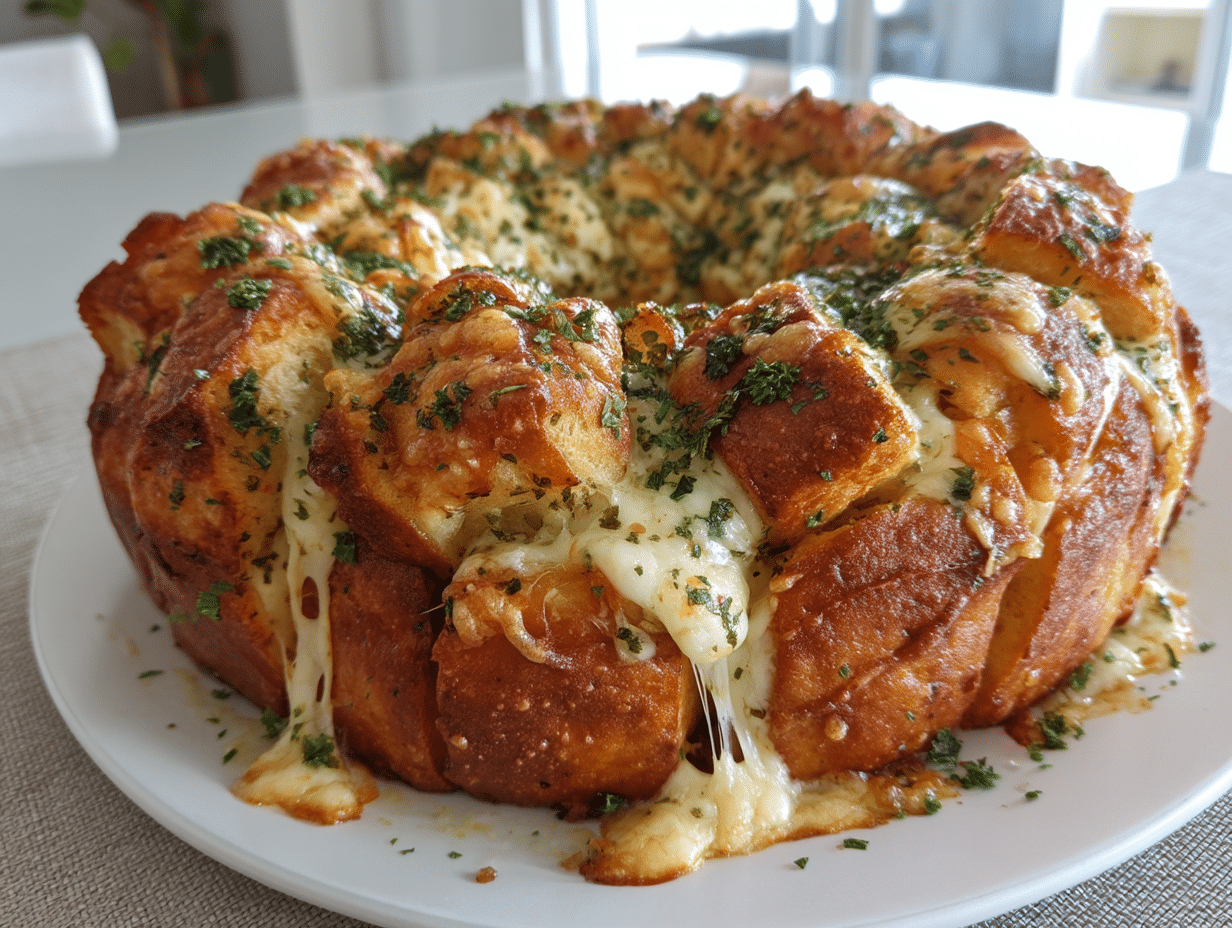 Cheesy Herb Monkey Bread Recipe (Savory Pull-Apart Bread)