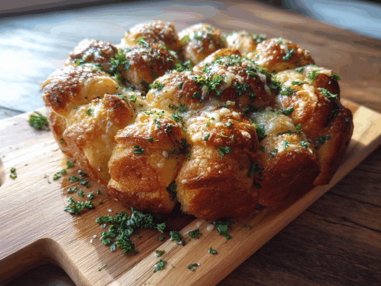 Garlic Parmesan Monkey Bread Recipe (Cheesy Pull-Apart Bread)