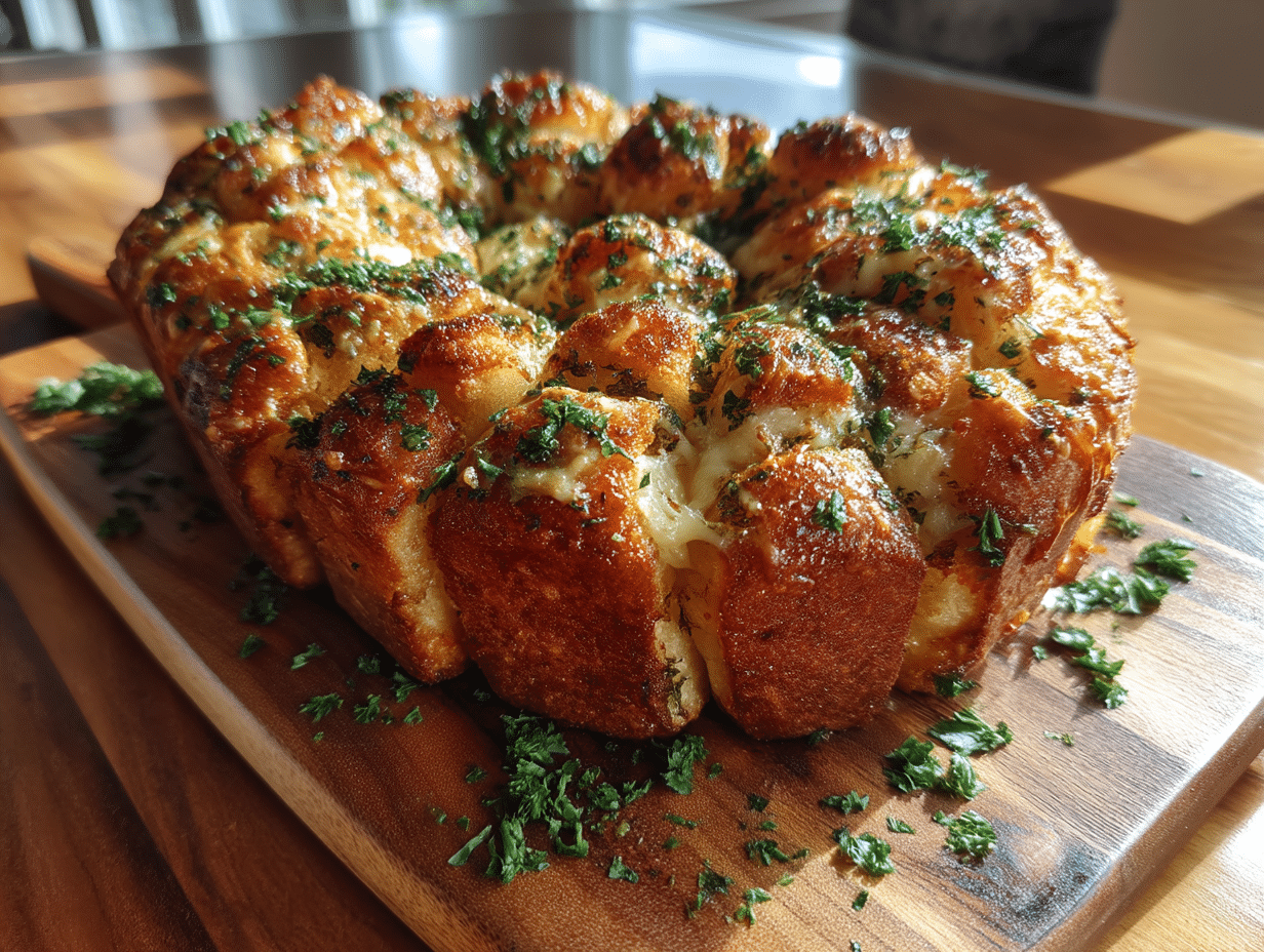 Garlic Parmesan Monkey Bread Recipe (Cheesy Pull-Apart Bread)