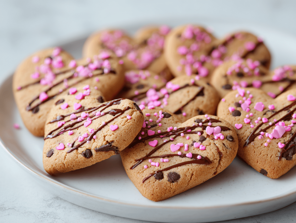 Heart-Shaped Chocolate Chip Cookies | Soft, Chewy & Valentine-Perfect